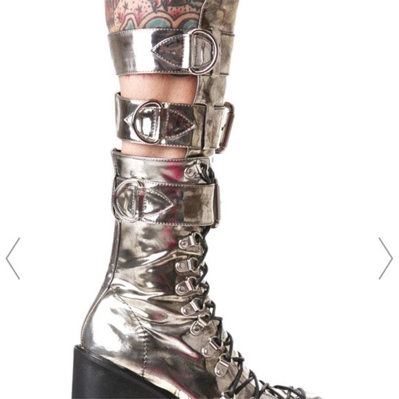 Dolls Kill | Shoes | Current Mooddolls Kill Metallic Platform Boots ...